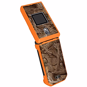 Nakedcellphone Case for CAT S22 Flip Phone, [Hunter Camouflage] Slim Hard Shell Protector Cover - Orange Camo