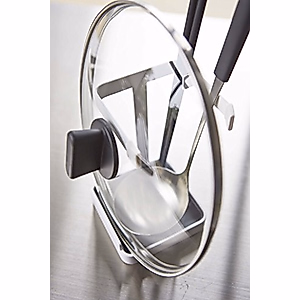 Yamazaki Home Ladle Holder-Lid Stand For Utensils In Kitchen,, Steel, Water Resistant, No Assembly Req., White