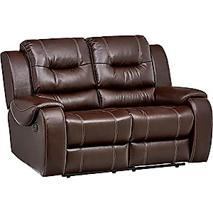 Cambridge Clark Double Reclining Love Seats Living Room Furniture, Brown