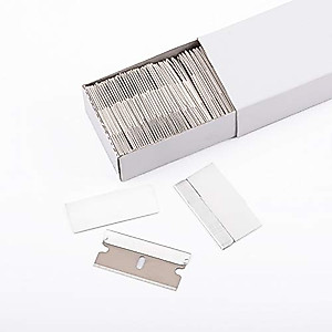 EHDIS 100pcs Razor Blades Single Edge Stainless Steel Razor Blades for Standard Scraper Tool, Safety Straight Edge Razor Scraper Blades, Paint Scraper Razor Blade