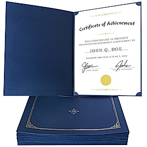 Navy Blue Certificate Holders 8.5 x 11 Multi Pack (30 Count) - Diploma Cover - Birth Certificate Holder for Travel - Certificate Paper 8.5 x 11 - Diploma Holder - Baby Dedication Certificates