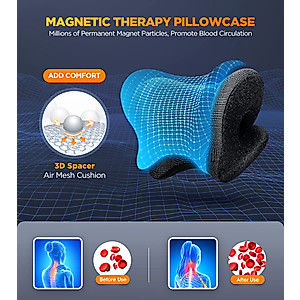 Tinhin 3S Heated Neck Stretcher for 9X Pain Relief, 3X Larger Graphene Heating Area w/Magnetic Therapy Case, Cervical Traction Device Pillow, Neck and Shoulder Relaxer Support for TMJ Spine Alignment