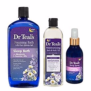 Generic Dr Teal's Melatonin & Essential Oils Set with Sleep Spray, Sleep Soak & Body Oil, 6 Ounce