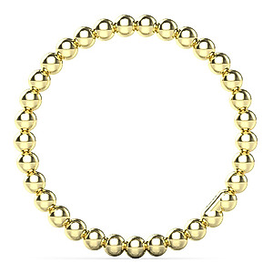 Sz 7.0 Solid 10K Yellow Gold 2MM Eternity Bead Wedding Band Ring