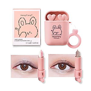 LAMUSELAND 2Pcs/set Matte Velvet Earphone Lipstick with 2Pcs/set Glitter Shimmer Eyeshadow Sticks