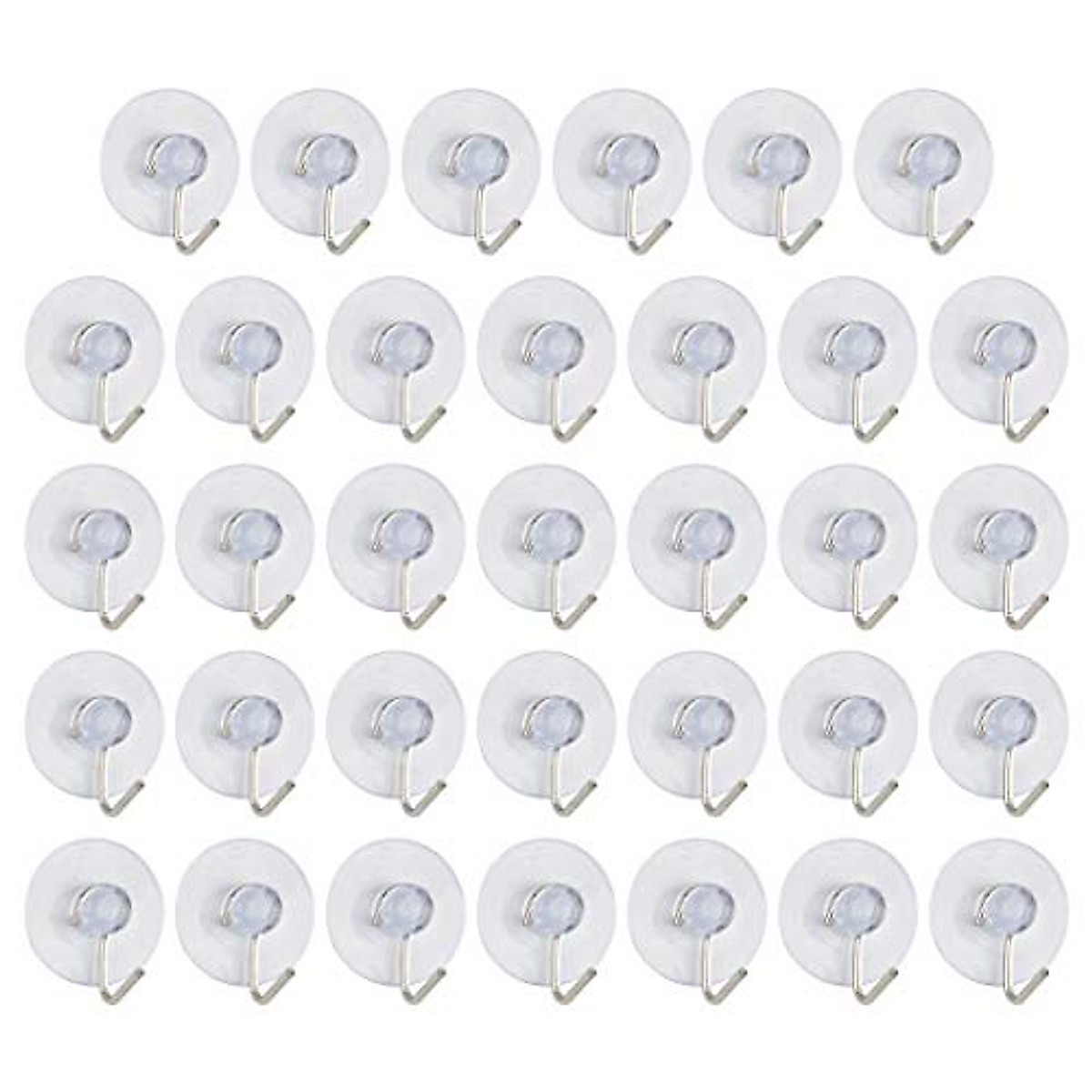 uxcell 34pcs Suction Cup Hooks 1 Inch Diameter Wall Hooks Hangers Removable Kitchen Bathroom Wall Vacuum Holder for Smooth Tile Glass