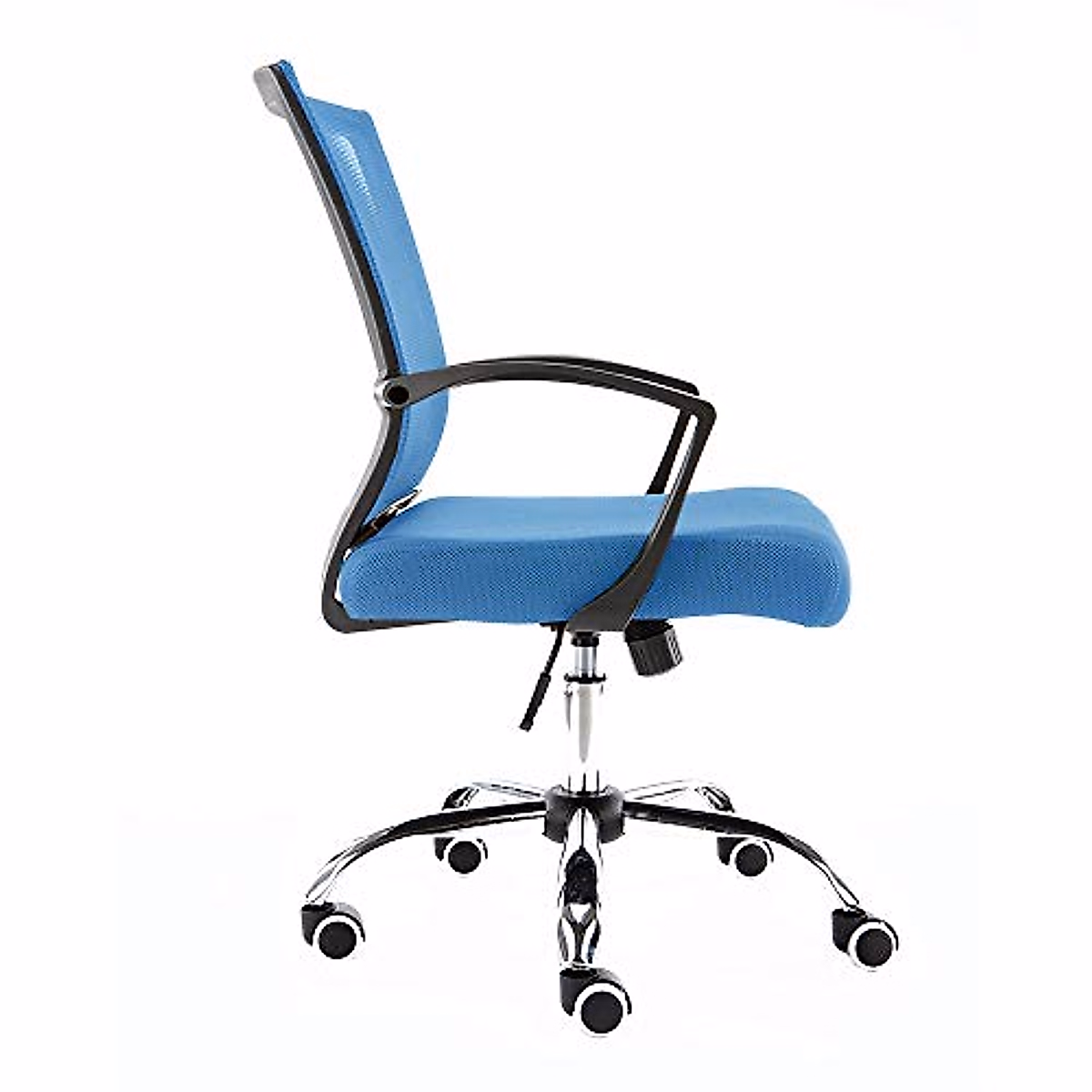 Modern Home Zuna Mid-Back Office Task Chair - Ergonomic Back Supporting Mesh Back Desk Chair (Black/Blue)