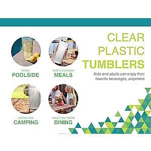 Arrow Home Products 10 oz Clear Plastic Tumblers, Set of 6 - Made in the USA, BPA Free Plastic - Break-Resistant Plastic Drinking Glasses for Indoor & Outdoor Use - Dishwasher Safe, Assorted Colors