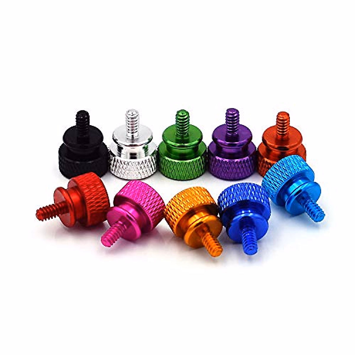 NLXTXQC 10PCS M3 Computer Aluminum Alloy Case Thumbscrews Side Panel Hard Disk Hand Screw Knurling Thumb Screws Nails (Color : Orange)