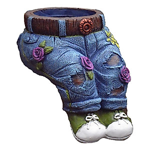 MagiDeal Resin Plant Pot, Pants Bonsai Planter Succulent Flowerpot Ornaments for Office Table Decoration