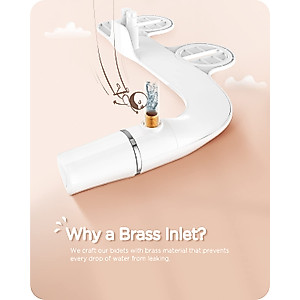 Ciays Bidet Attachment for Toilet Ultra-Slim Bidet Sprayer Non-Electric Dual Nozzle for Feminine/Posterior Wash Bidet Toilet Attachment with Pressure Controls，Sliver/White