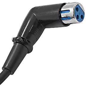 Seismic Audio - SA-RSX10-10 Foot Right Angle XLR Female to XLR Male Microphone Patch Cable - 10' Mic Cable for Professional PA DJ Equipment