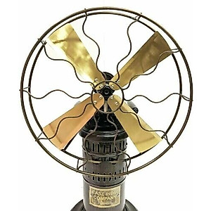 kerosene operated 15" Blades Steam Working Table Fan Vintage Metal Brass Style