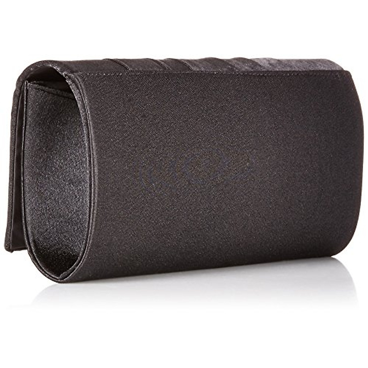 Damara Womens Satin Pleated Clutch Bag Wedding Bridal Prom Evening Handbag,Black, Large