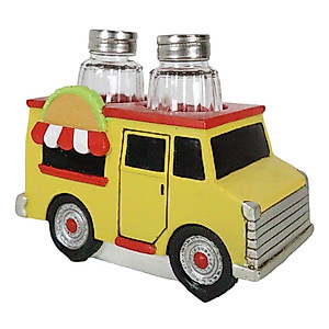 Ebros Gift Cinco De Mayo Fiesta Party Taste Of Mexico Tex-Mex Taco Food Truck Hot And Fresh Salt And Pepper Shakers Set Holder Figurine 6.25"Long Tacos Kitchen Dining Bar Countertop Table Accent
