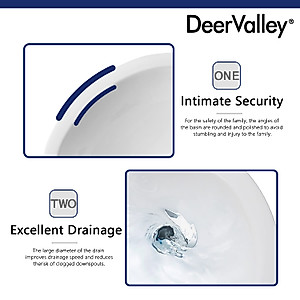 DeerValley DV-1P525 Ally 20" X 17" Modern U-Shape White Ceramic Pedestal Bathroom Sink With Overflow