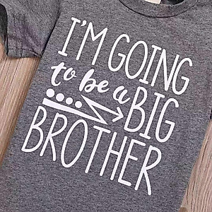 Toddler Kids Baby Boy Tee I'm Going to Be A Big Brother T-Shirt Short Sleeve Tops (Gray, 2-3T)