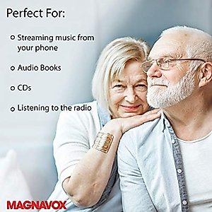 Magnavox MD6949 Portable Top Loading CD Boombox with AM/FM Stereo Radio and Bluetooth Wireless Technology in Red and Black | CD-R/CD-RW Compatible | LED Display |