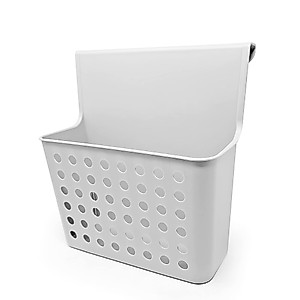 plastific Over Cabinet Kitchen Storage Organizer Holder or Basket - Hang Over Cabinet Doors in Kitchen/Pantry - Holds Bakeware, Cookbook, Cleaning Supplies (White, 13 x 25 x 26)…