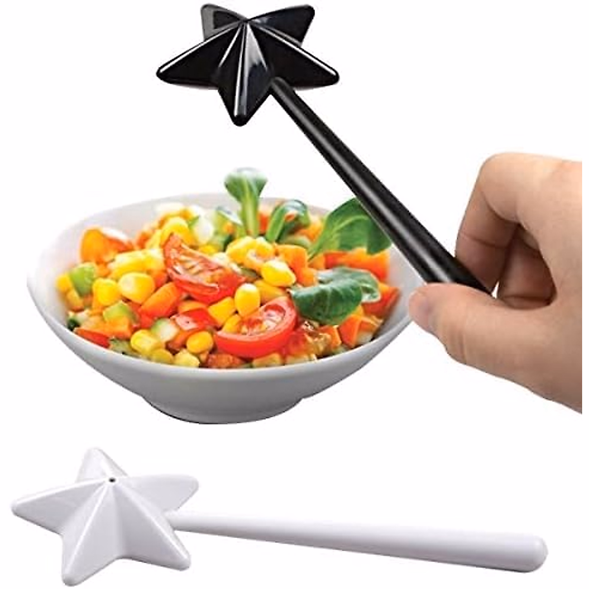 Salt and Pepper Shaker Magic Wands Duo Salt, Black and White, Two-Pack, Halloween, Christmas Kitchen Accessories(black&white)