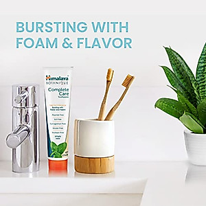 Himalaya Complete Care Toothpaste, Simply Mint, Fluoride Free Plaque Reducer for Brighter Teeth and Fresh Breath, 5.29 oz, 4 Pack