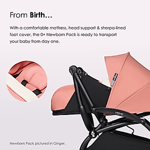BABYZEN YOYO2 Stroller & 0+ Newborn Pack - Includes Black Frame, Toffee 6+ Color Pack & Toffee 0+ Newborn Pack - Suitable for Children Up to 48.5 Pounds