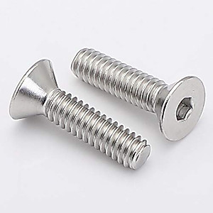 1/4-20 x 1/2", 5/8", 3/4", 7/8", 1" Flat Head Socket Cap Screws, Allen Socket Drive, Stainless Steel 18-8 (304), Bright Finish, Fully Threaded, 50 PCS