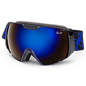 Cloud 9 - Snow Goggles Wildcat Adult Anti-Fog Wide Angle Framless UV400 Snowboarding Ski in Navy
