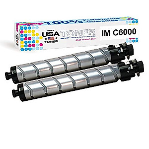 MADE IN USA TONER Compatible Replacement for Ricoh IM C4500 IM C5500 IM C6000 842279- (Black, 2 Pack)