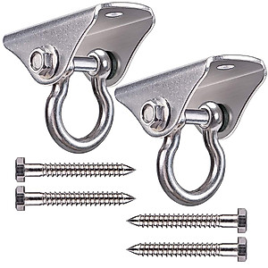 SELEWARE Heavy Duty Swing Hangers Stainless Steel Swing Hooks Ceiling Mount Swing Hardware for Porch Swing Set Hammock Chair Heavy Bag Yoga Silk 2 Pack
