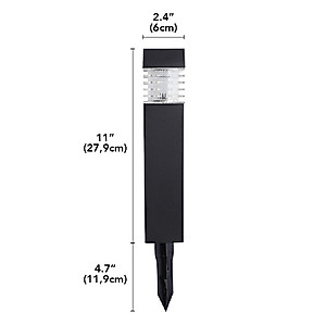 Sterno Home GL42077 Bollard Outdoor Landscape and Pathway Solar LED Lights 6pk, Black