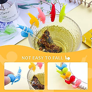 20 Pieces Cute Snail Shape Silicone Tea Bag Holder, LEEFONE Candy Colors Cup Hangers for Gift Set Home Party Supplies
