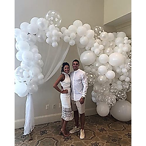 White Balloons 110Pcs White Balloon Garland Arch Kit 5/10/12/18 Inch Matte Latex White Balloons Different Sizes as Baby Shower Balloons Birthday Balloons Wedding Christmas Balloons Party Decorations