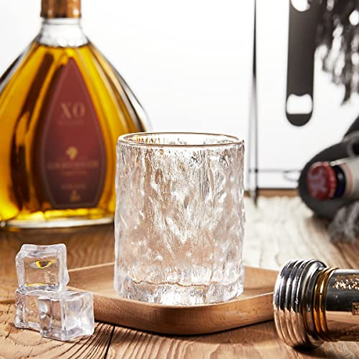ANBFF Whiskey Glasses Set of 2, Rocks Glass, Vintage Drinking Glasses Cups, 7.4 oz Crystal Old Fashioned Tumblers with Premium Gift Box - for Bourbon, Scotch, Cocktails, Tequila, Cognac