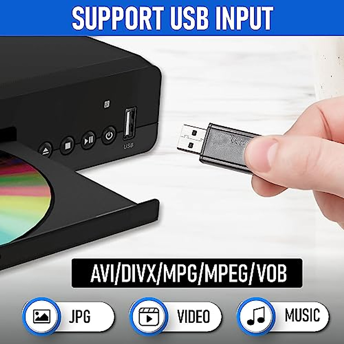 Philips DVD Players for TV with HDMI Port 1080P All Region HD DVD Player for Smart TV USB Input Remote Control Device and RCA Cable Mini DVD CD Player for Home Stereo System Multi Region PAL/NTSC