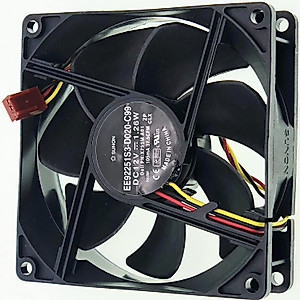 by Sunon EE92251S3-D020-C99 PVA092G12M Rear Case Computer Cooling Fan for Dell Vostro 200 400 430 460 470 Mini Tower RKC55 X755M XPS 8300 8500 8700 DC12V 3-Pin 92x92x25mm