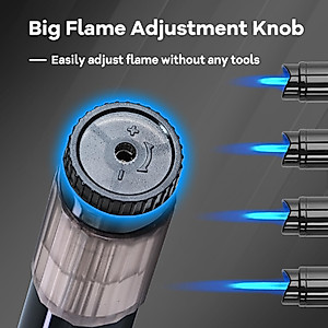 Luxgaze Torch Lighters 2 Pack Butane Lighter Refillable Jet Flame Lighter Adjustable Gas Torch Lighter Windproof Pen Torch Long Lighter Multipurpose for Camping Candle Grill BBQ(Butane Not Included)