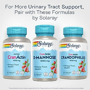 Solaray D-Mannose 1000mg with CranActin Cranberry Extract - D Mannose Cranberry Supplement with Vitamin C - Supports Urinary Tract and Bladder Health - Vegan, 60 Day Guarantee, 30 Servings, 60 VegCaps