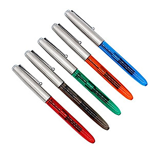 5 PCS Jinhao 51A Plastic Fountain Pen Set, Transparent, Diversity Color(Blue, Green, Grey, Orange, Red)
