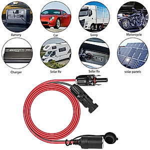 GELRHONR Solar Panel Connector to Cigarette Lighter Socket Adapter Cable 12AWG,for Solar Panel RV Portable Power Station Solar Generator-1M/3.2Ft