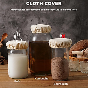 Cloth Covers for Sourdough Starter Jars Or Kombucha Kefir Fermentation Cheese Fabric Lids, Fit Jars Mouth from 3-4 inch, 5 Pack