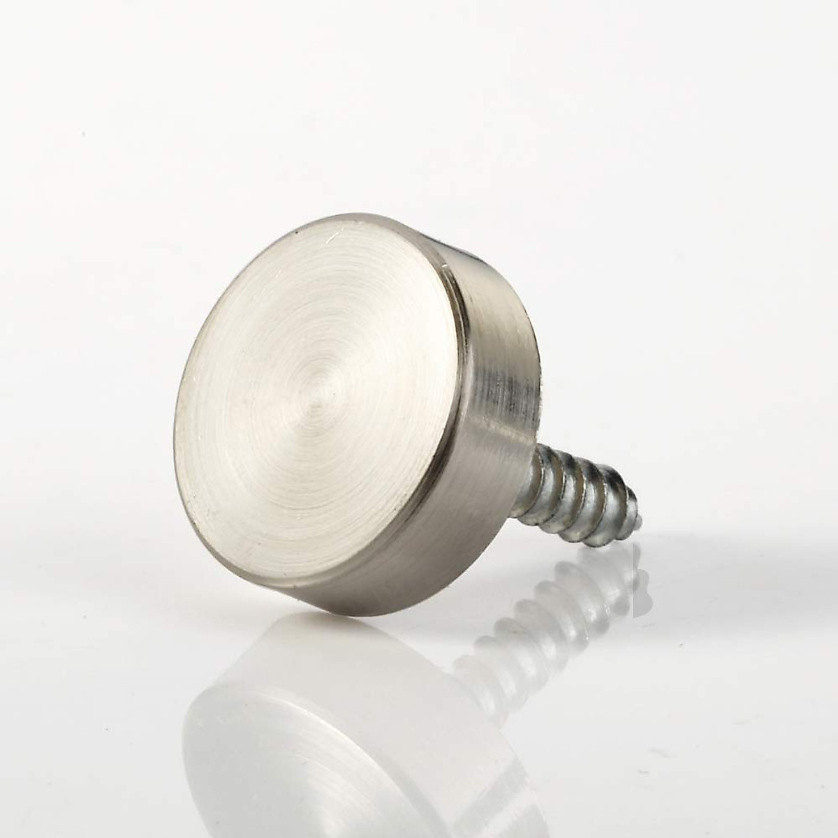 Mellewell 40 PCS Screw Covers Decorative Caps (Solid Brass Construction) Mirror Screws Fasteners, 3/5" Diameter, Brushed Stainless Steel