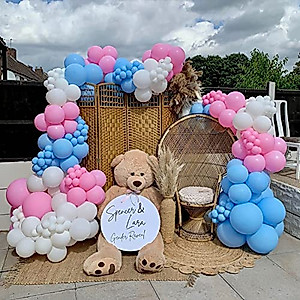 WXX 95pcs Pastel Blue Balloons Different Sizes 18 12 10 5 Inch for Garland Arch, Light Blue Balloons for Birthday Baby Shower Gender Reveal Wedding Party Decoration