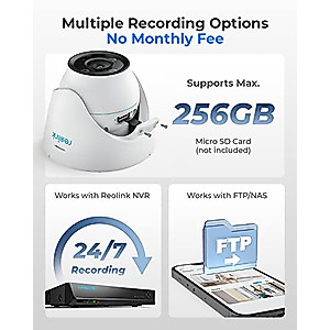 REOLINK 4K Security Camera Outdoor System, Home IP PoE Camera with 94 Degree FoV, 3X Optical Zoom, 2.8mm Lens, 700lm Color Night Vision, Two-Way Talk, Human/Vehicle/Pet Detection, RLC-833A