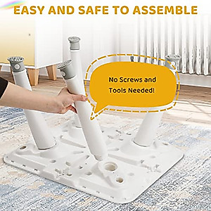 JOYMOR Kids Table and Chairs Set of 3, HDPE Material Ideal of Snack, Game, Craft, Art, Meal, White, 3 Piece Set