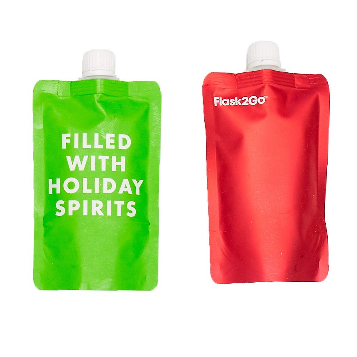 Flask2Go - The Foldable Flexible Flask for Tailgating, Camping, and Concerts (Red/Green)
