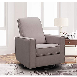 Abbyson Living Hampton Swivel Glider Nursery Recliner - Upholstered, Fully Padded, Reclining Rocking Chair, Taupe