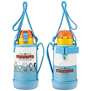 Skater KSTCH6-A Snoopy Two-Tone Water Bottle, 20.3 fl oz (600 ml), Cover Included