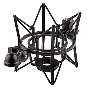 LYRCRO Microphone Shock Mount with Integrated Pop Shield for Rode Mics like K2, NT1-A,NT1000, NT2-A, NT2000, NTK, Podcaster and Procaster (20mm Internal Thread).
