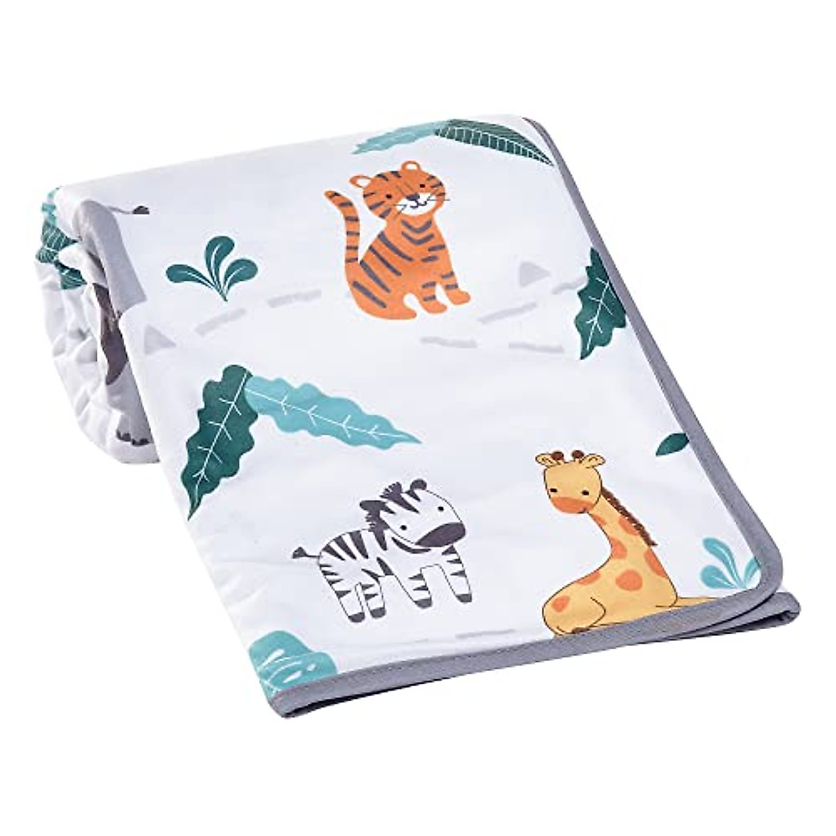 Bedtime Originals Mighty Jungle Animals White Fleece Baby Blanket (283034P)